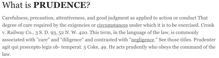 Examples Of Prudence