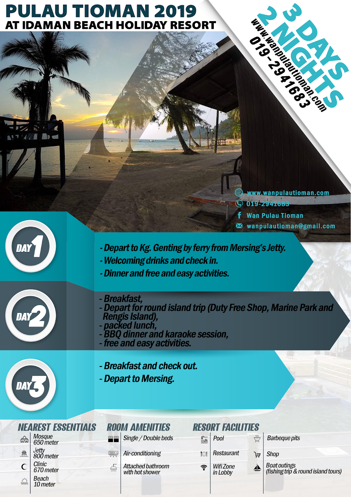 Pakej Percutian 3 Hari 2 Malam Ke Pulau Tioman 2019 - Idaman Beach ...