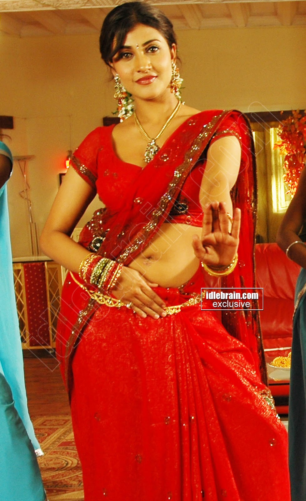 KAUSHA RACH sizzling in red saree - Glam Actress