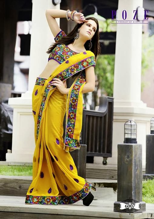 Simple & Beautiful Sarees | Simple Navratri Saree Designs for Girls ...