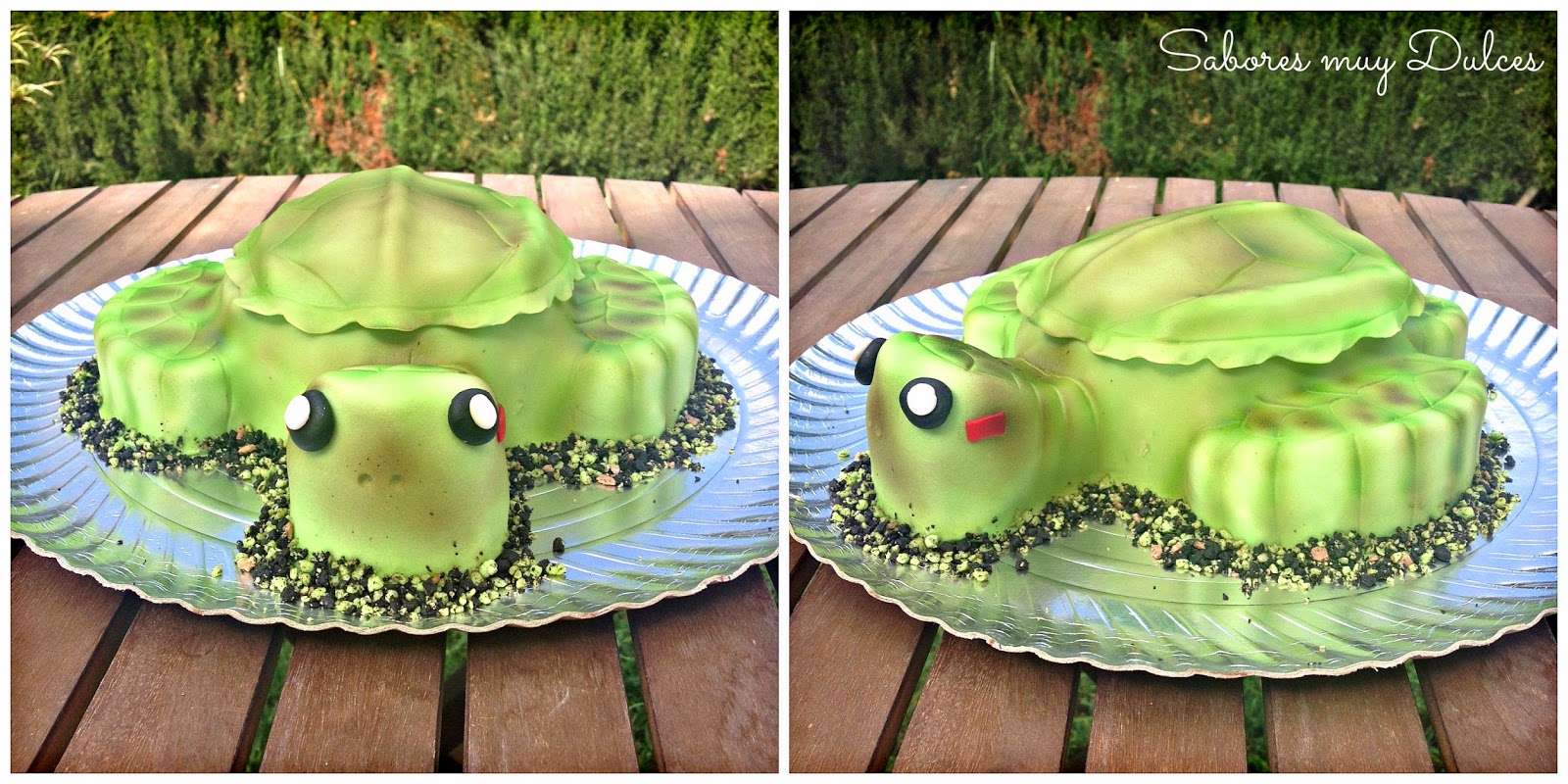 Sabores muy Dulces: Tarta con forma de Tortuga fondant