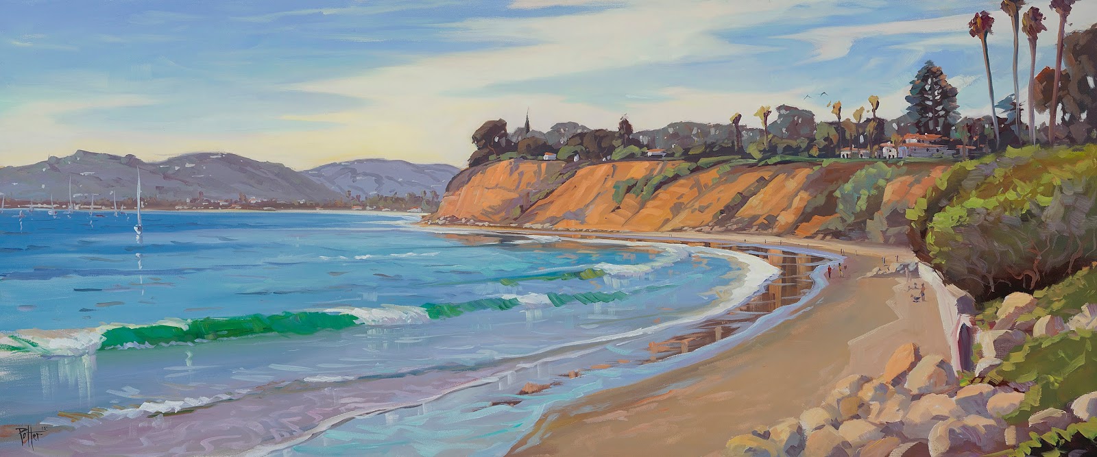 Chris Potter Prints: Butterfly Beach in Orange and Blue, Montecito ...
