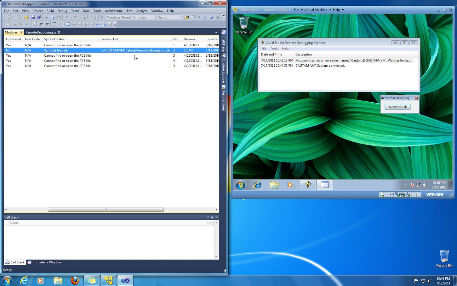 Technology, Life and Me - Gautam: Remote Debugging .NET Applications