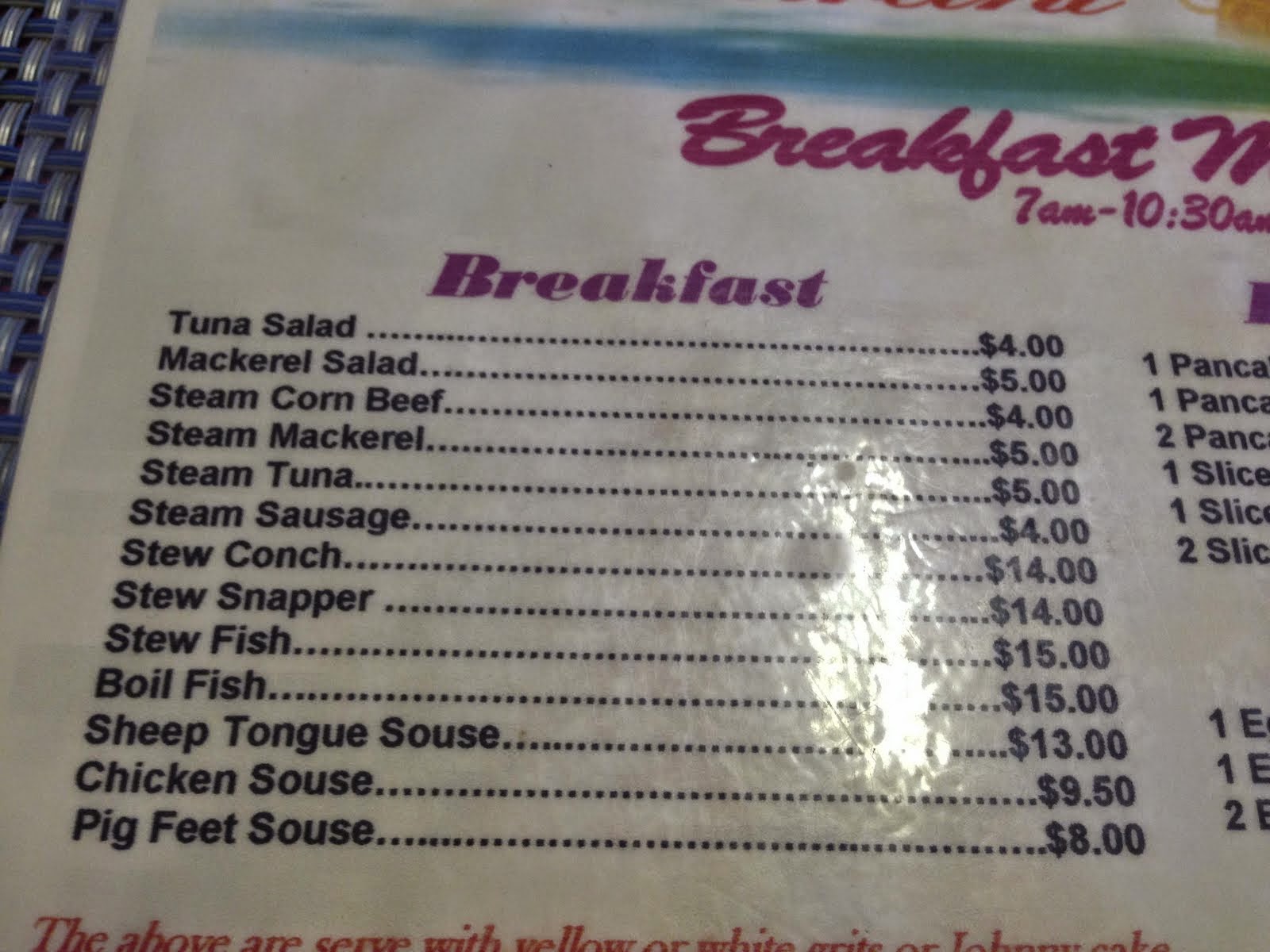 S/V Barefoot: Ju'novia's - Great Bahamian Food!