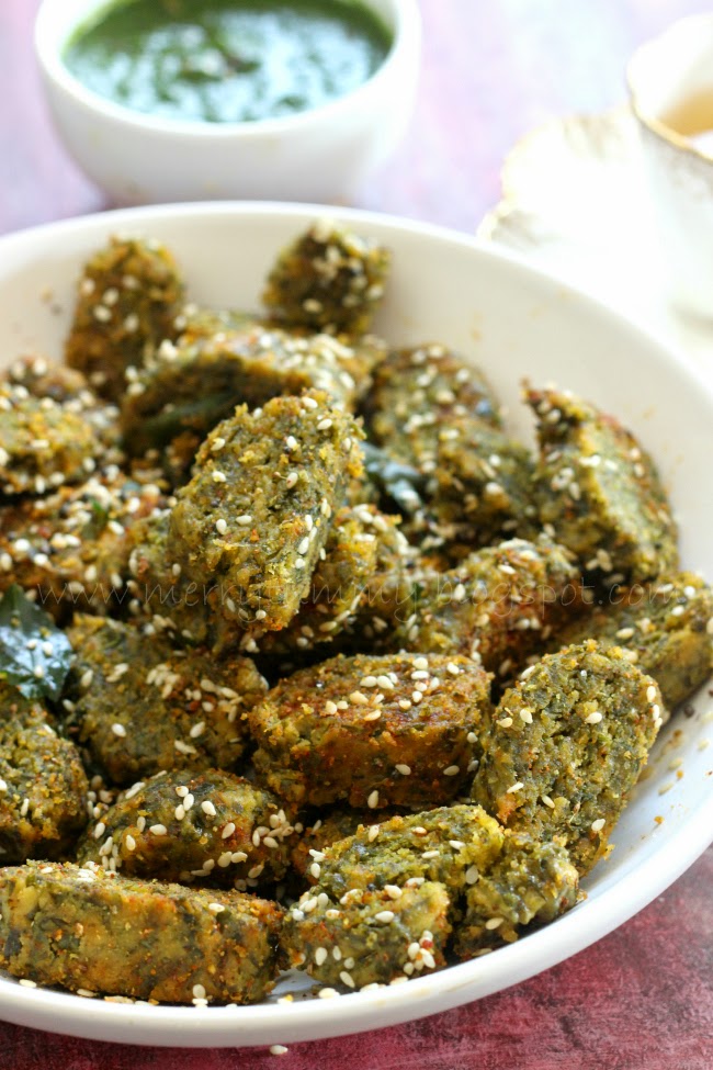 Merry Tummy: Kothimbir Vadi/ Coriander Leaves Steamed Dumplings- With ...