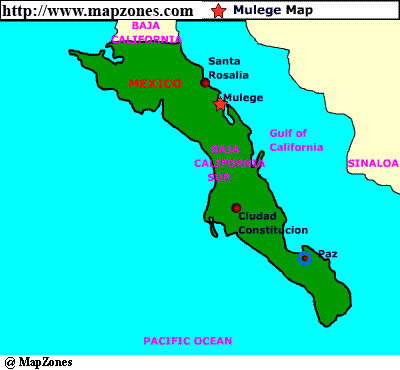 Mapa de Mulegé Político Región | Mapa Político Ciudad Región Geográfica ...