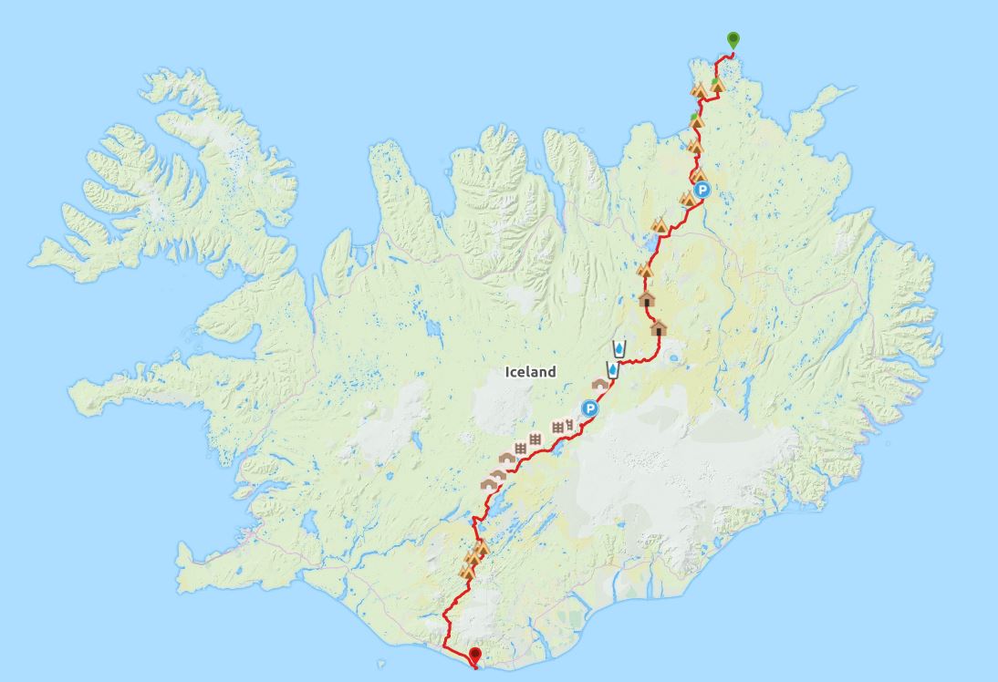 Friluftstid: Hike across Iceland - Iceland traverse - Route planning