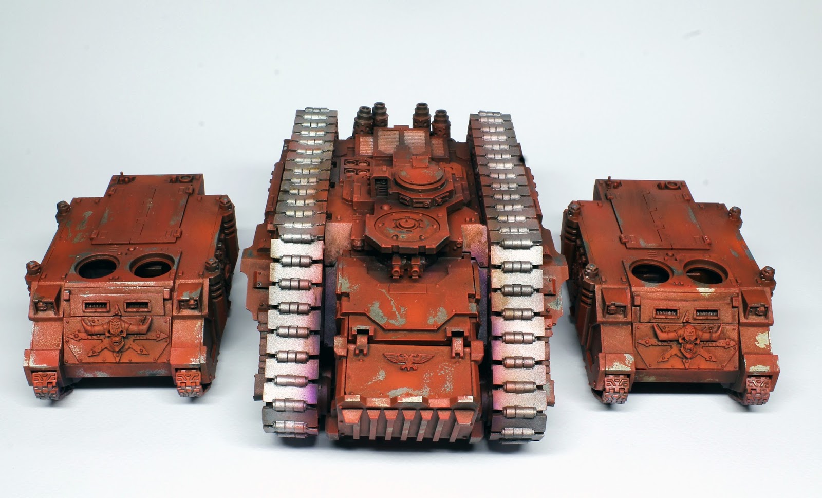 WIP: World Eaters Spartan Assault Tank and Rhinos - Tale of Painters