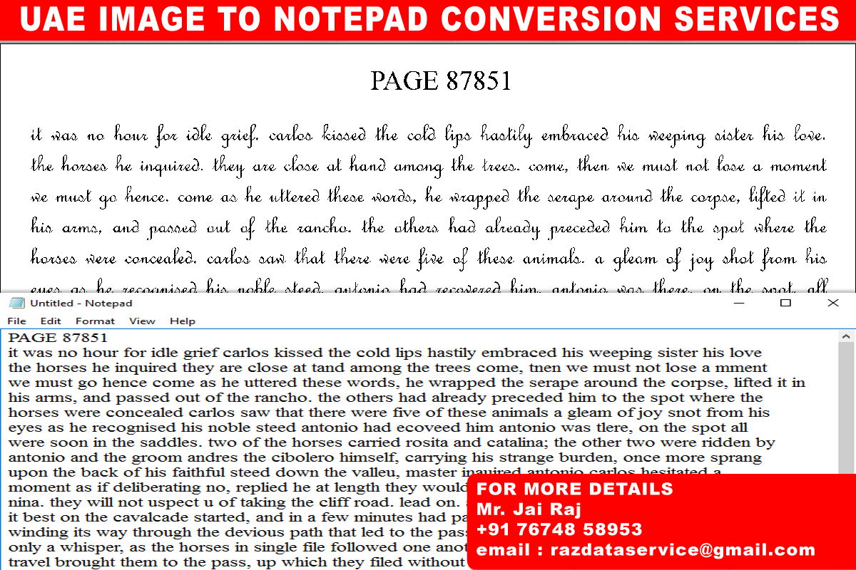 image to notepad conversion