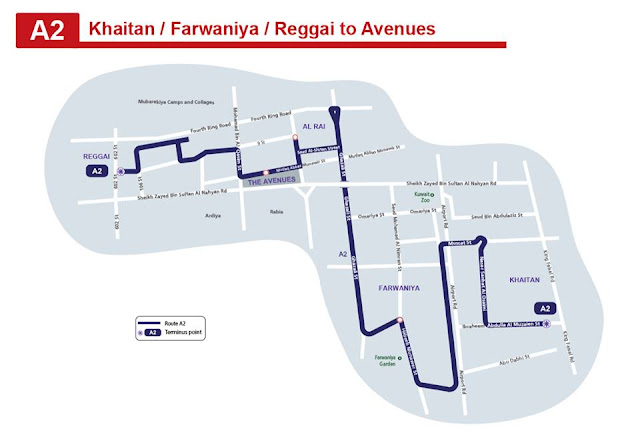 A2 Kuwait Bus Route A2 Khaitan – Riggae KuwaitBus - Kuwait Bus, CityBus ...
