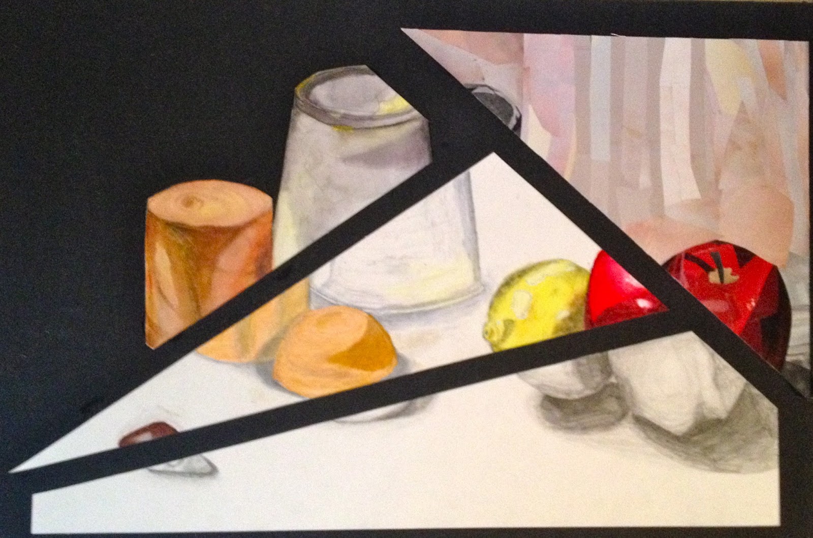 Ms. Pfeifer: 6th Grade: Cubist Still Life; Mixed Media