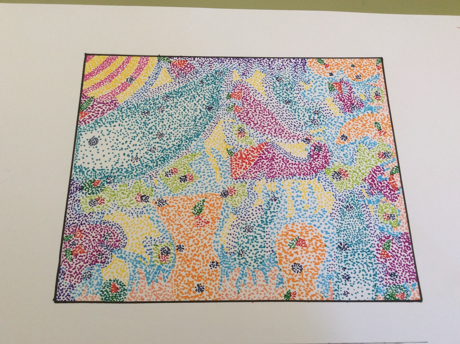 la maestra de plástica : Dibujo orgánico con puntos 2° A