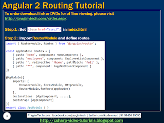 Sql server, .net and c# video tutorial: Angular 2 routing tutorial