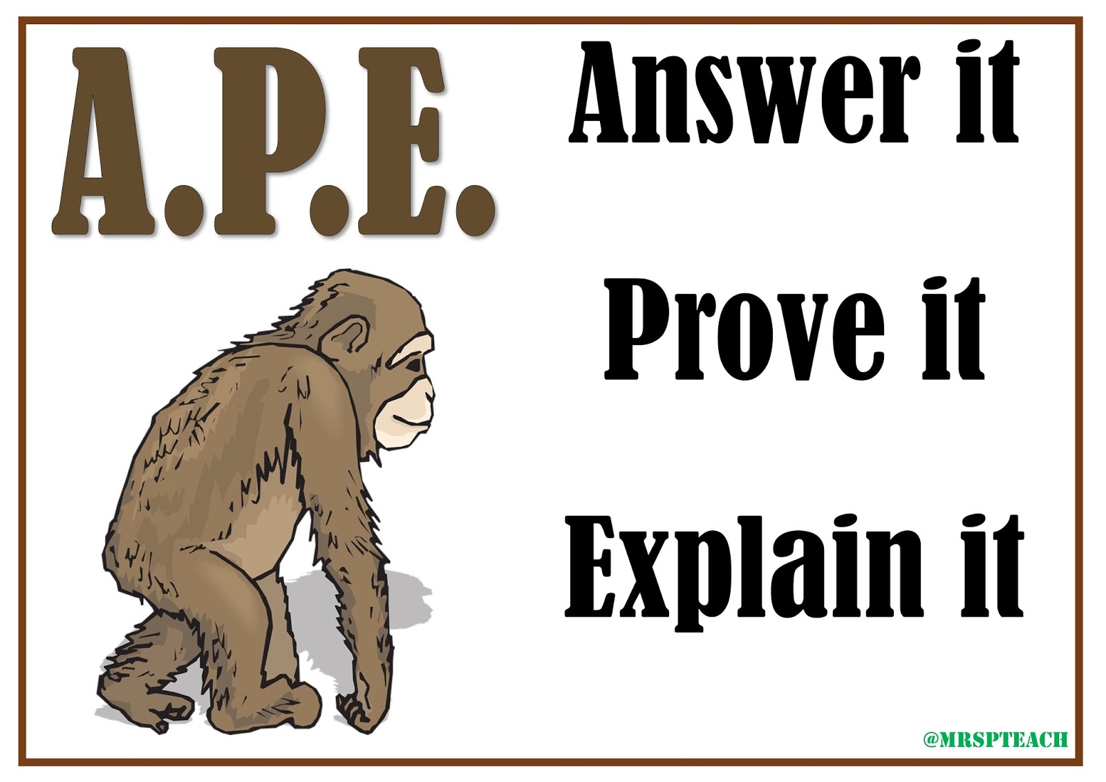 Mrs P Teach: Going A.P.E. (Replacing P.E.E.)