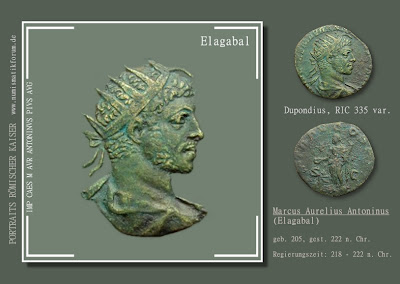 römische Kaiserportraits auf Münzen: Elagabal