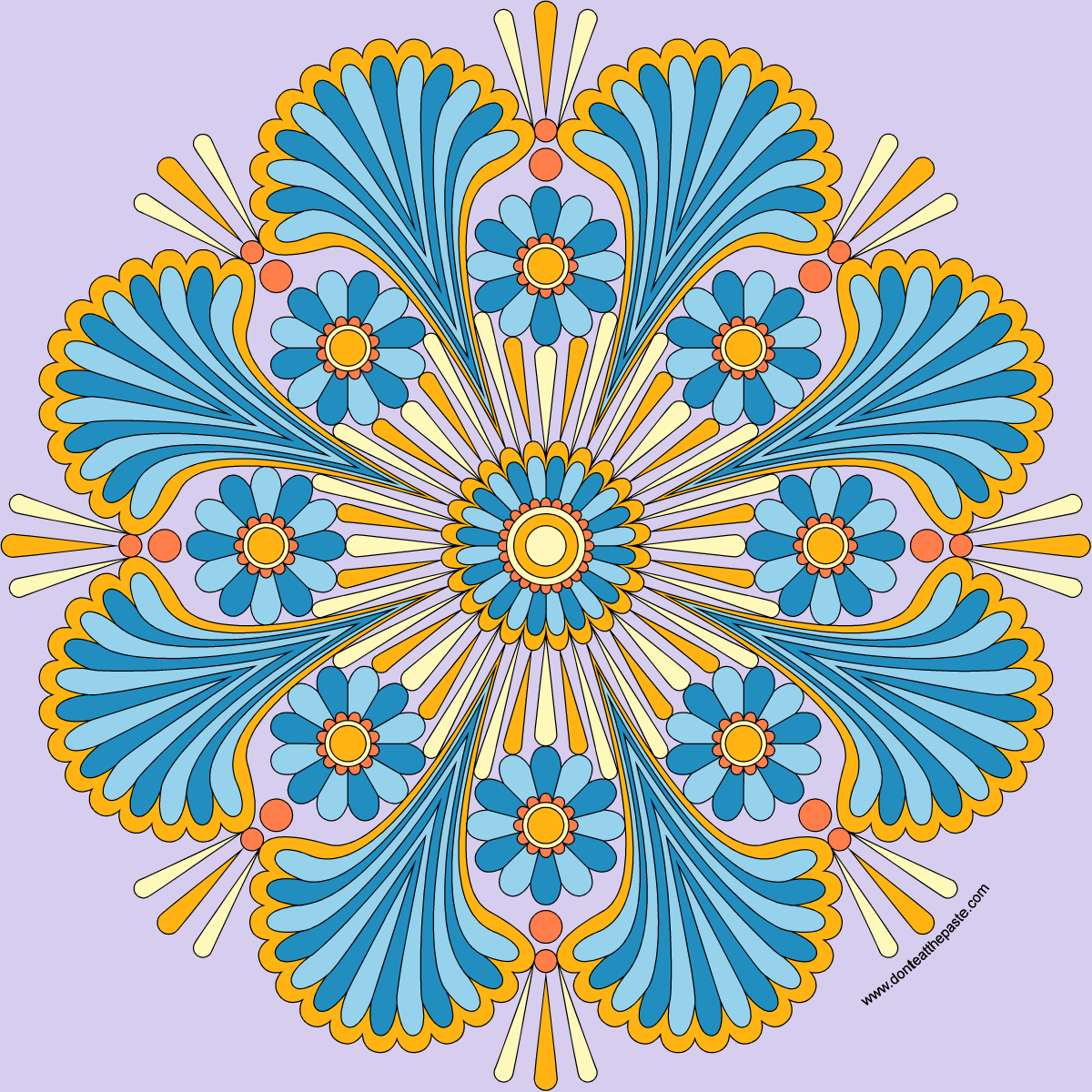 Don't Eat the Paste: Happy Mandala to print and color