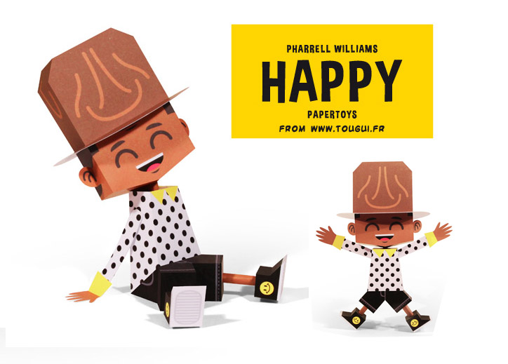 Pharrell Hat Happy Cartoon