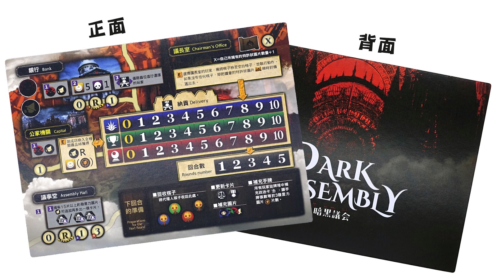 BoardSheep 小羊桌遊報: 【遊戲開箱報】Dark Assembly 暗黑議會 中文版 開箱+介紹+玩家幫助卡