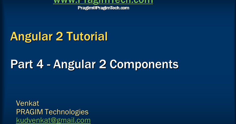 Sql server, .net and c# video tutorial: Angular 2 components