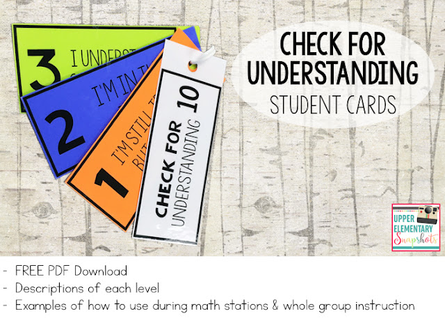 Using Self-Assessment Cards during Whole Group Instruction | Upper ...