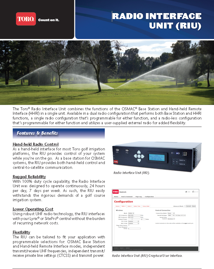 Matt Pound's STI Virginia Golf Course Irrigation: Toro's New Radio ...
