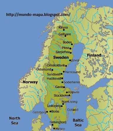 Mapa de Suecia Politico