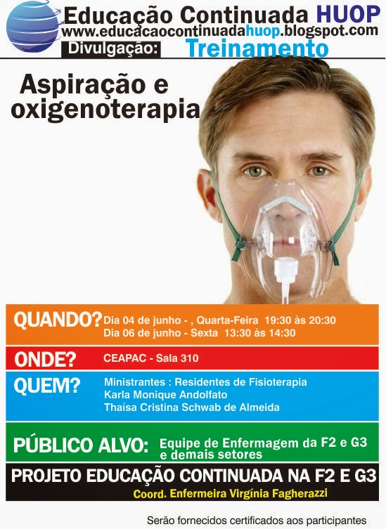 Educação Continuada HUOP: Aspiração e oxigenoterapia - Treinamento
