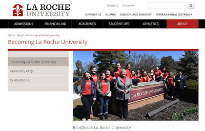College History Garden: La Roche College Becomes La Roche University