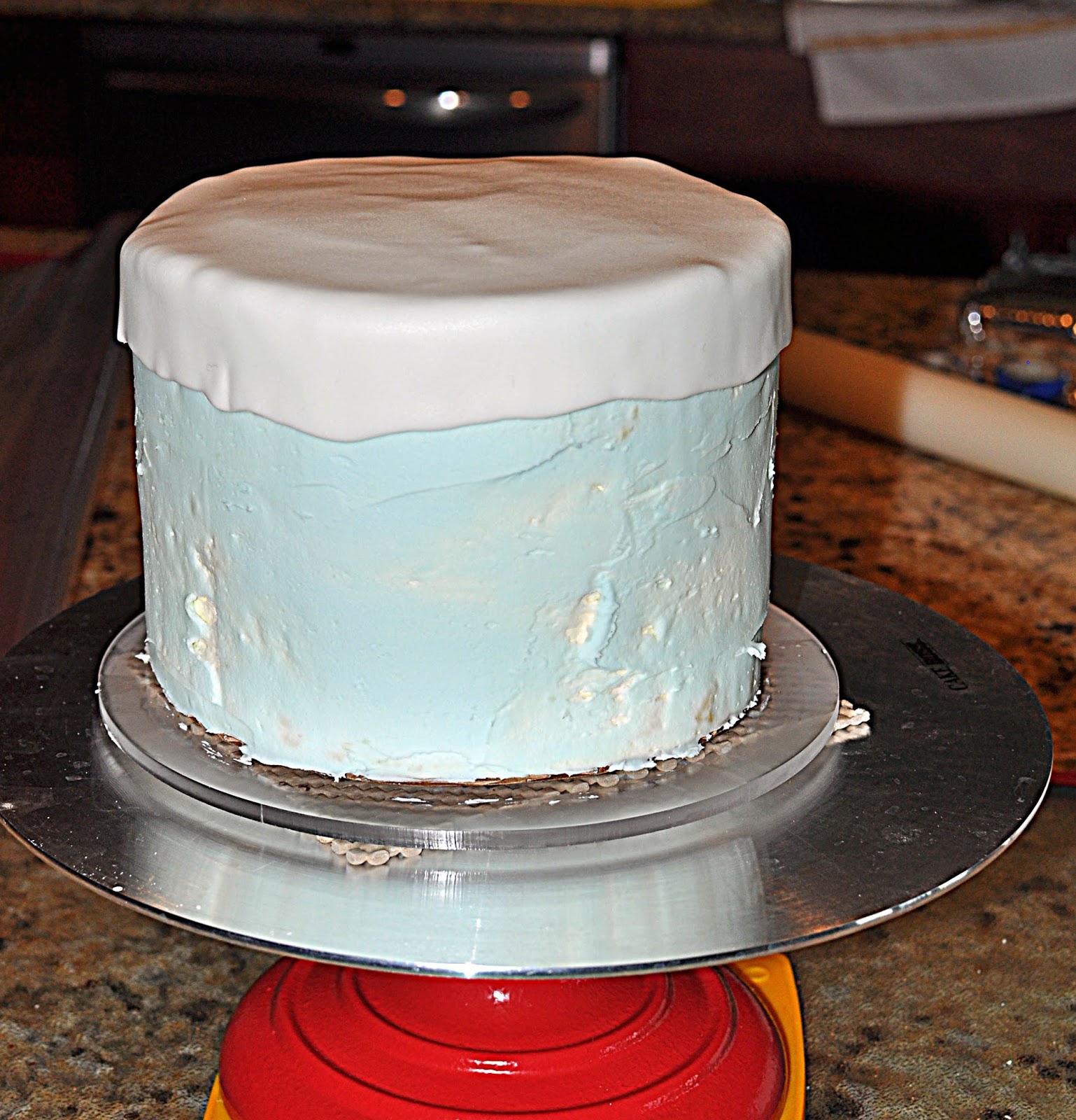 The Bake More: Ombre Nautical Wave Cake with Sailboat - Happy 1st ...