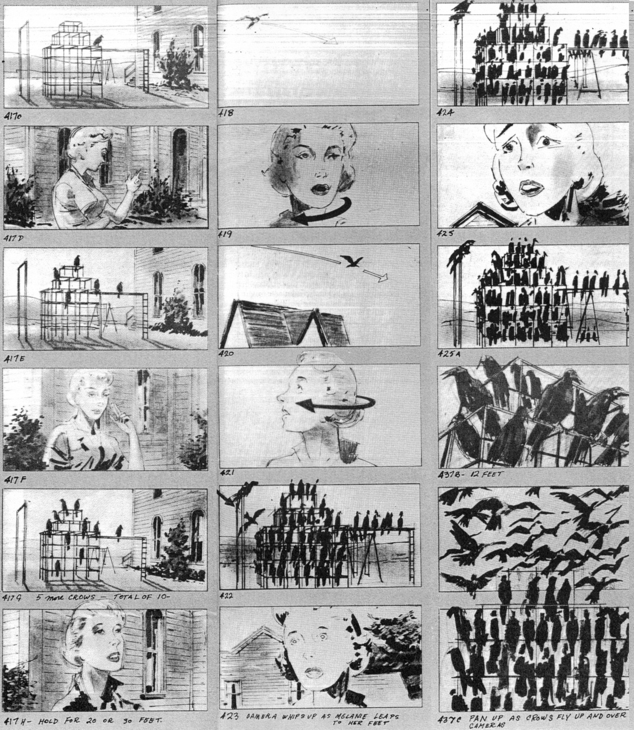 asalto visual: Storyboards para las películas de Alfred Hitchcock (1)