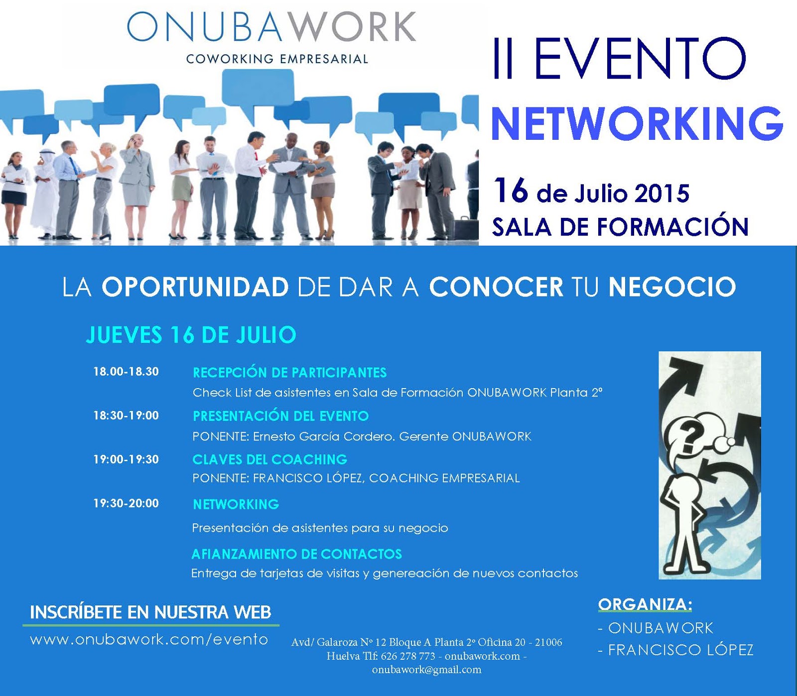 ONUBAWORK Centro de Negocios, Huelva: II EVENTO DE NETWORKING