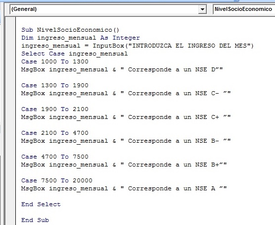 MACROS: Ejemplos de Select case en VBA MACROS: Ejemplos de Select case en VBA