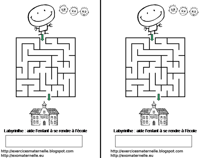 Maternelle: Le chemin de l'école : labyrinthe