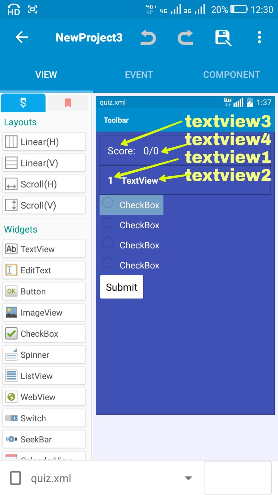 Create a simple quiz app using Json in Sketchware Create a simple quiz app using Json in Sketchware