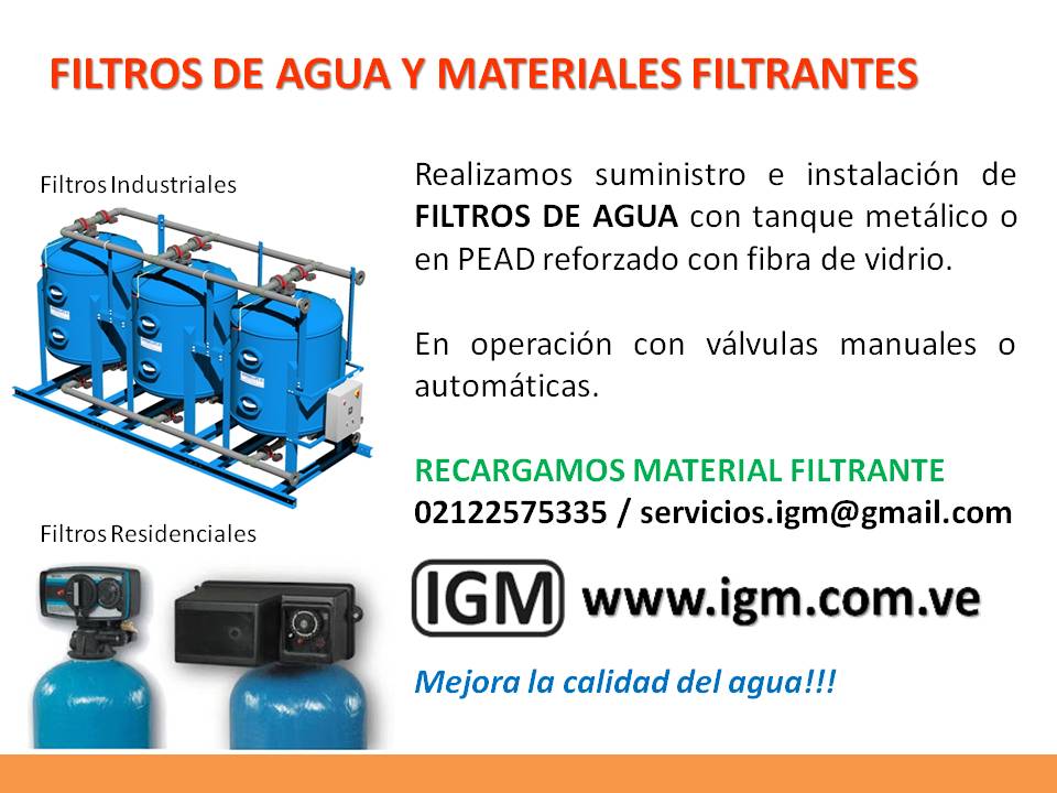 SOLUCIONES EN AGUA Y ENERGIA: MATERIAL FILTRANTE FILTROS DE AGUA