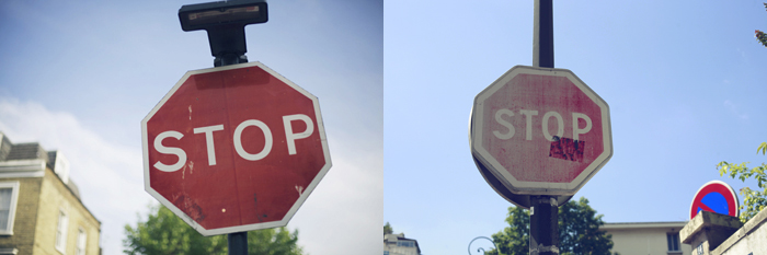 London vs Paris: stop sign