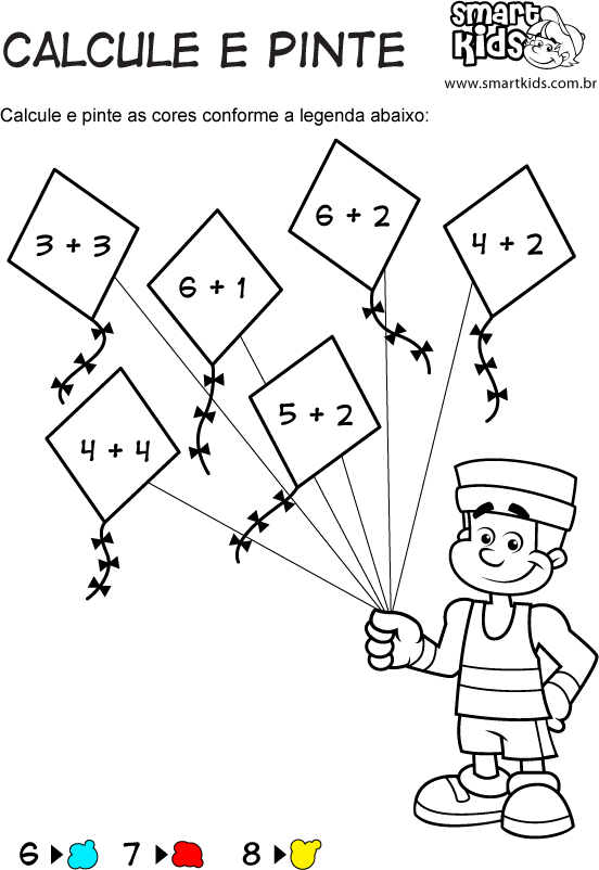 Desenhos para colorir: cálculos matemáticos