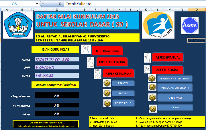 Aplikasi Penilaian Rapor Kurikulum 2013 untuk Jenjang SD, SMP, SMA/SMK ...