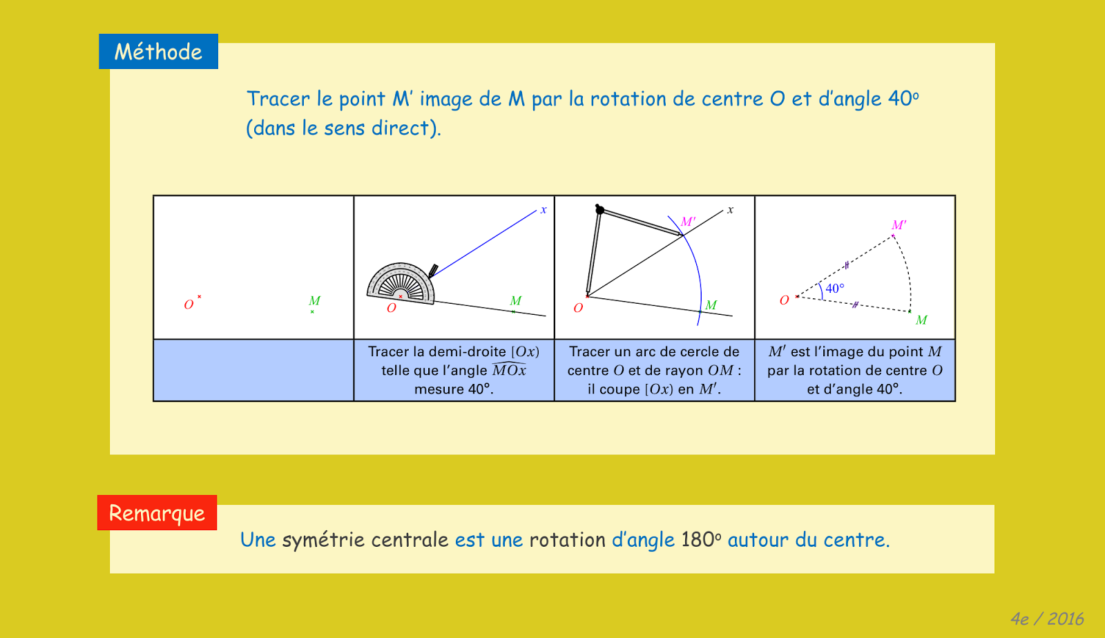 Cours de Maths / 4e 2016: CH 16 - Translation et rotation