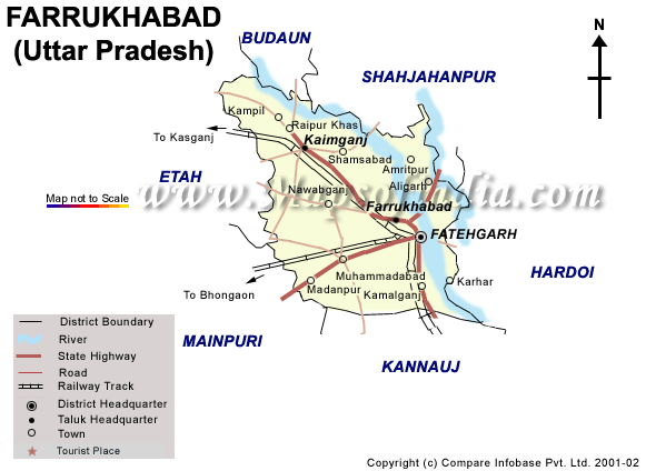Top Tourist Place India : Map of Uttar Pradesh