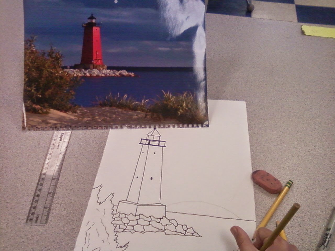 PPPS Elementary Art Rooms: Lighthouse Seasons 5th grade project