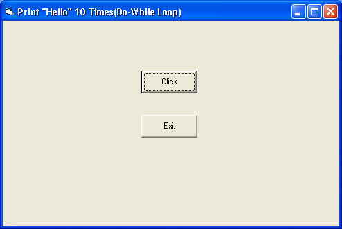 IGNOU: VB-8 : Print "Hello" 10 times(Do-While)