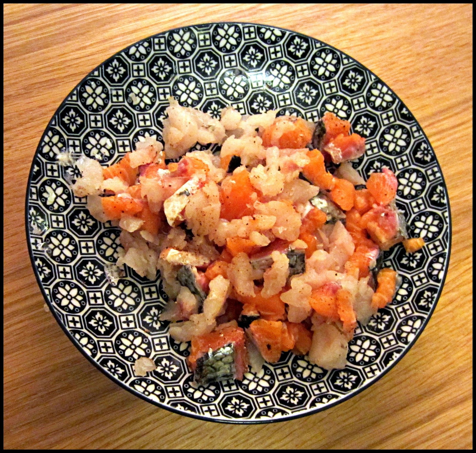 Hors table de Pauline: Nems de chou vert aux deux poissons.