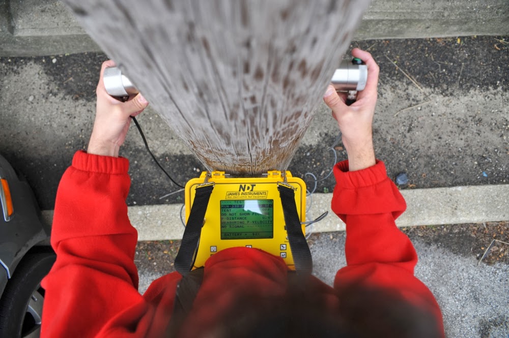 Concrete testing by Ultrasonic Pulse Velocity (UPV) - sipilab