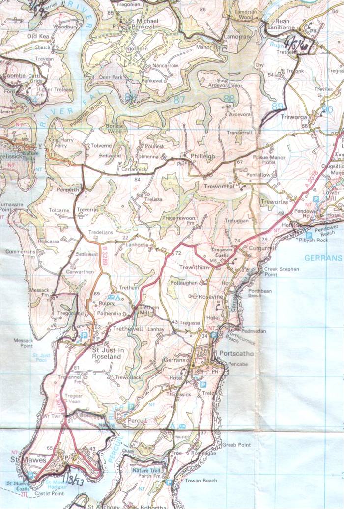 Wales & England Coastal Walk: Day: 96 4/6/93 Ruan Lanihorne to St Mawes