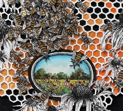 My Owl Barn: 3 Dimensional Artwork by Laura Bell