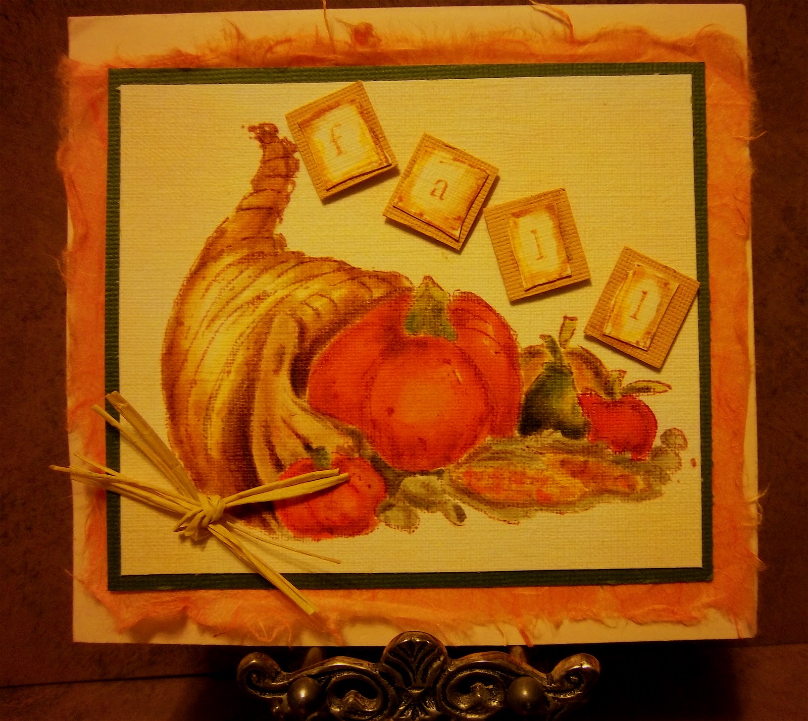 PaperArts Cafe: Canvasette: Cornucopia card on canvasette with markers