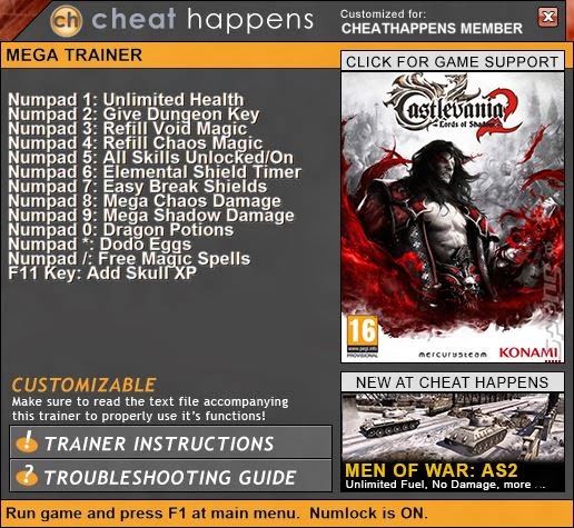 Cheat Happens Game Trainers: Castlevania: Lords of Shadow 2 Trainer