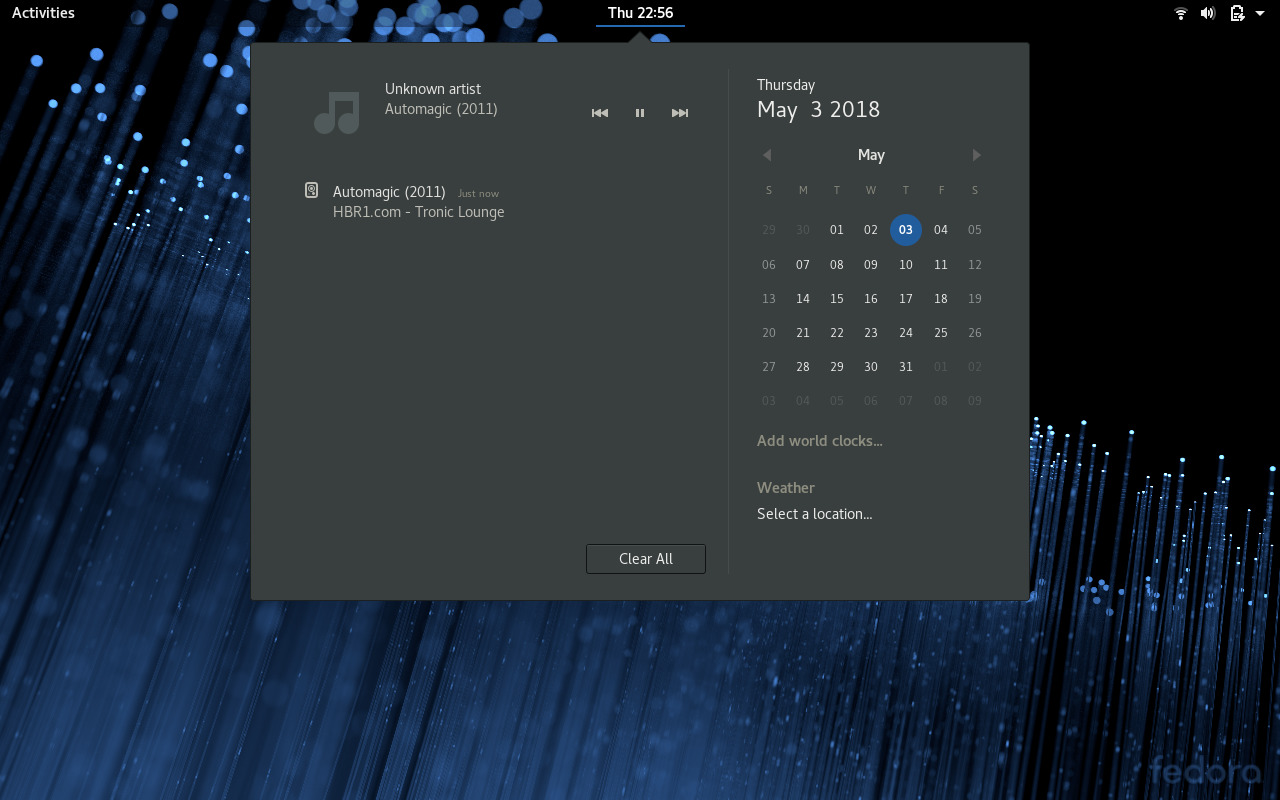 Fedora 28 Workstation screenshots