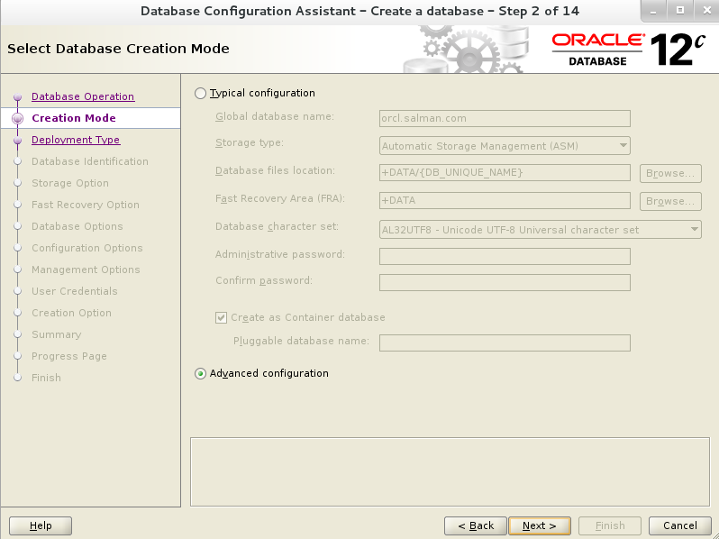 Creating Oracle Database Using Dbca In 12c R2 Oraclenext Solution To Your Oracle Problems